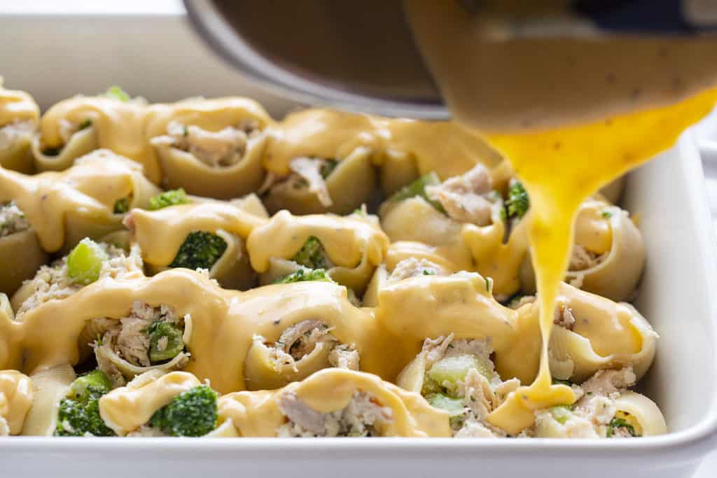 Chicken Broccoli Stuffed Shells - I Am Homesteader