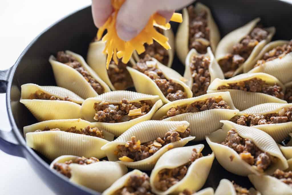 Cheeseburger Stuffed Shells - I Am Homesteader