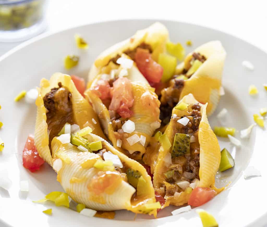 Cheeseburger Stuffed Shells - I Am Homesteader