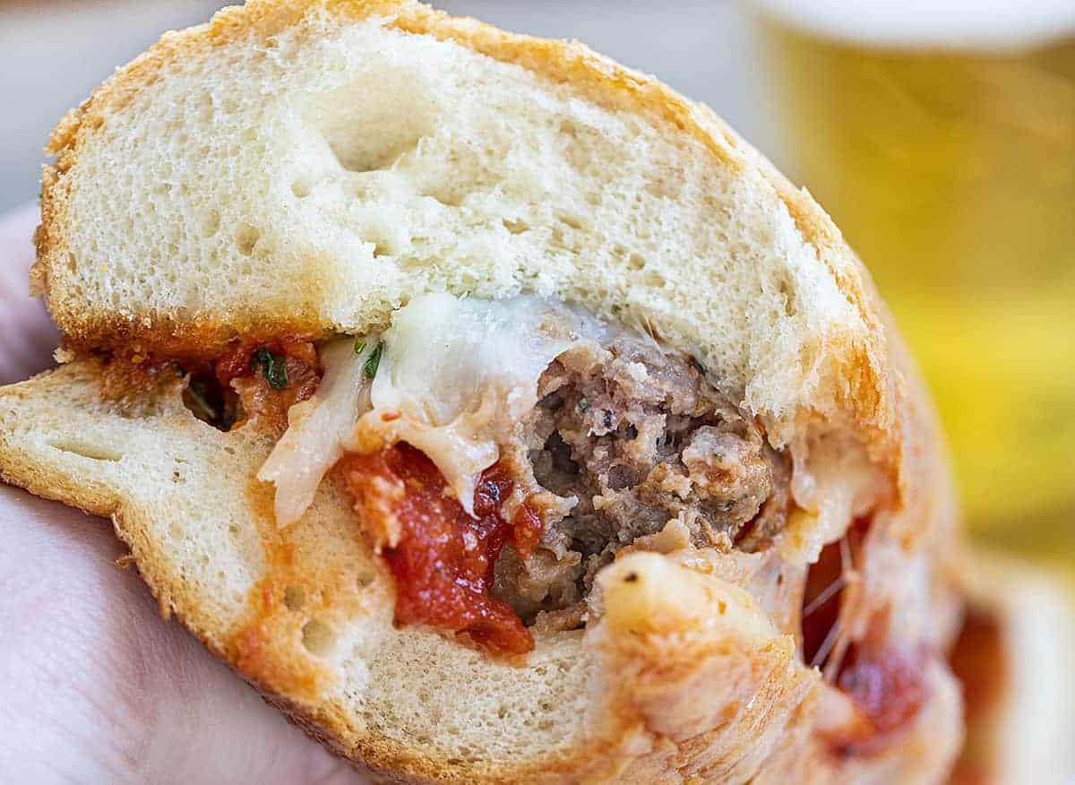 Cheese Stuffed Meatball Sub - I Am Homesteader