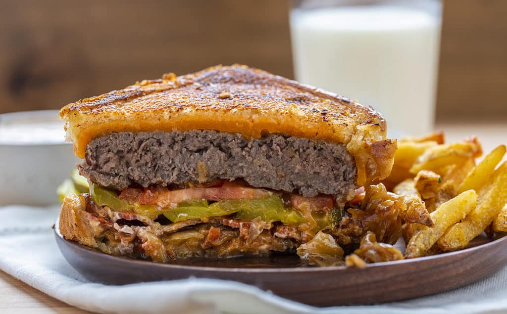 The Ultimate Bacon Cheeseburger Patty Melt - I Am Homesteader