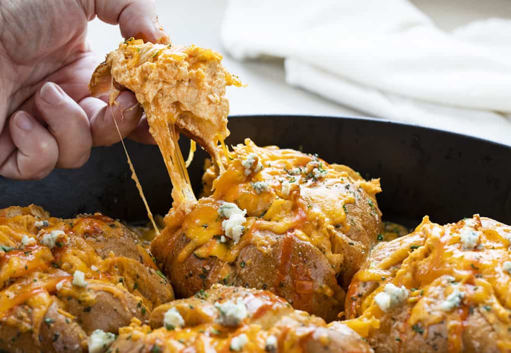 Buffalo Chicken Pull Apart Bread - I Am Homesteader