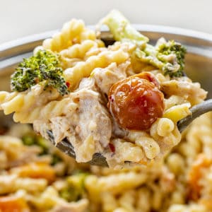 Creamy Chicken Pasta with Roasted Vegetables - I Am Homesteader