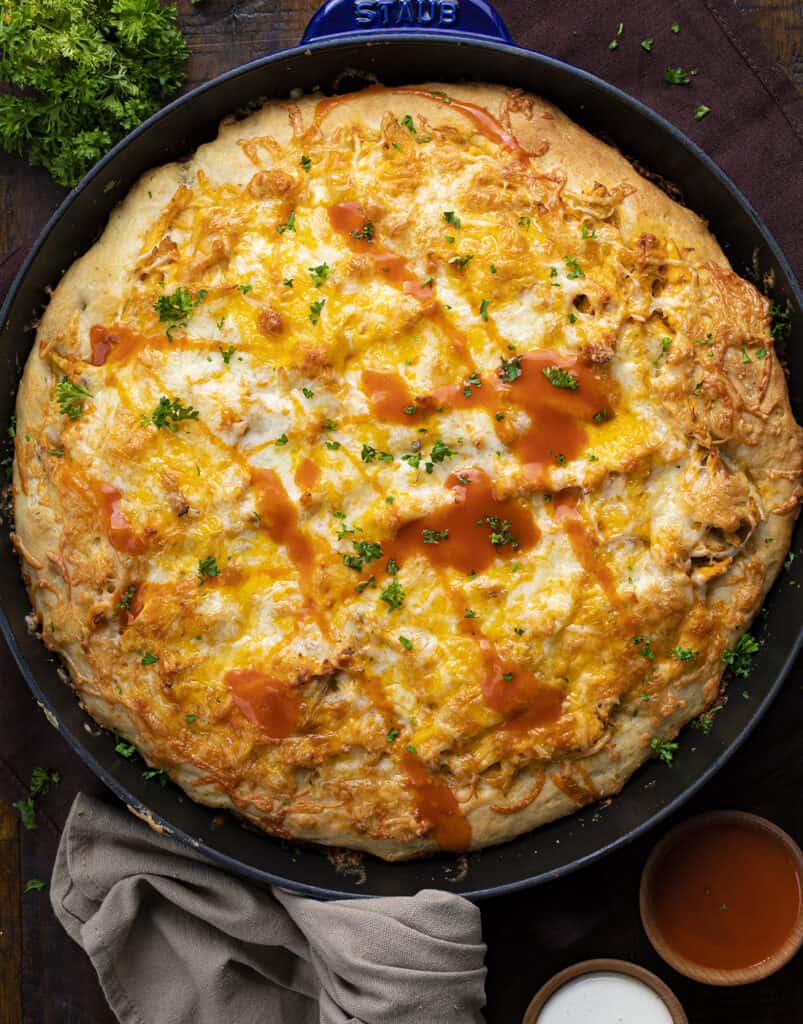 Buffalo Chicken Focaccia Bread - I Am Homesteader