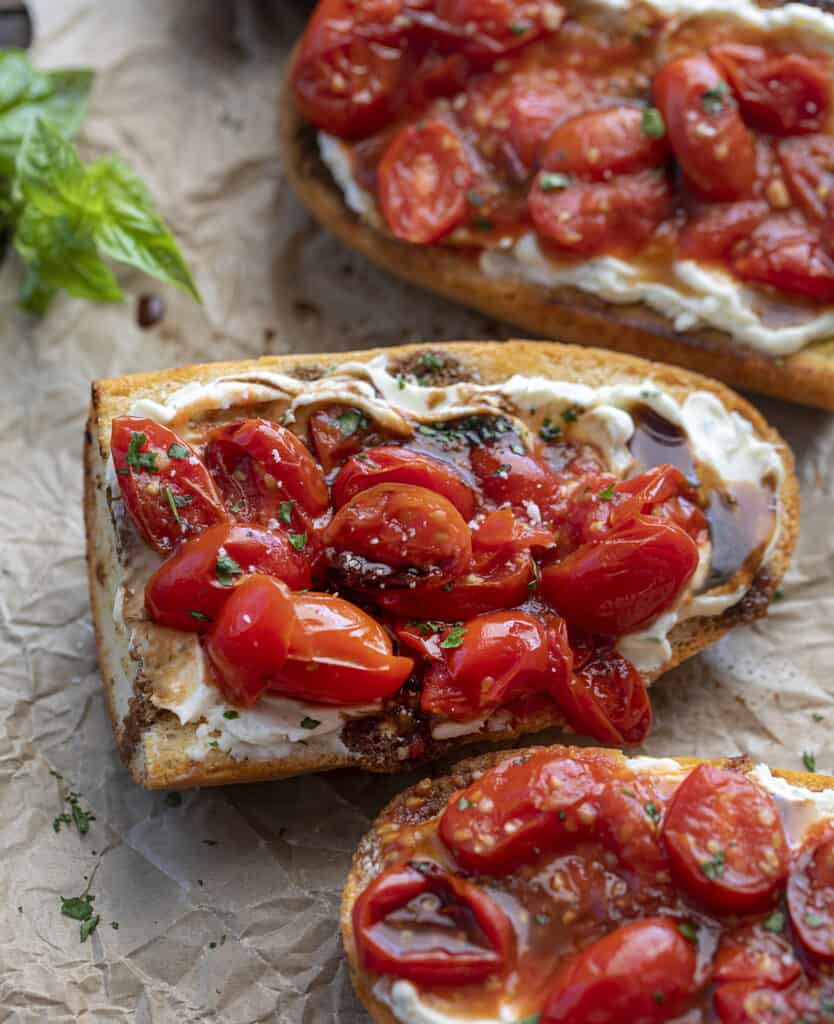 Creamy Roasted Tomato Toast - I Am Homesteader