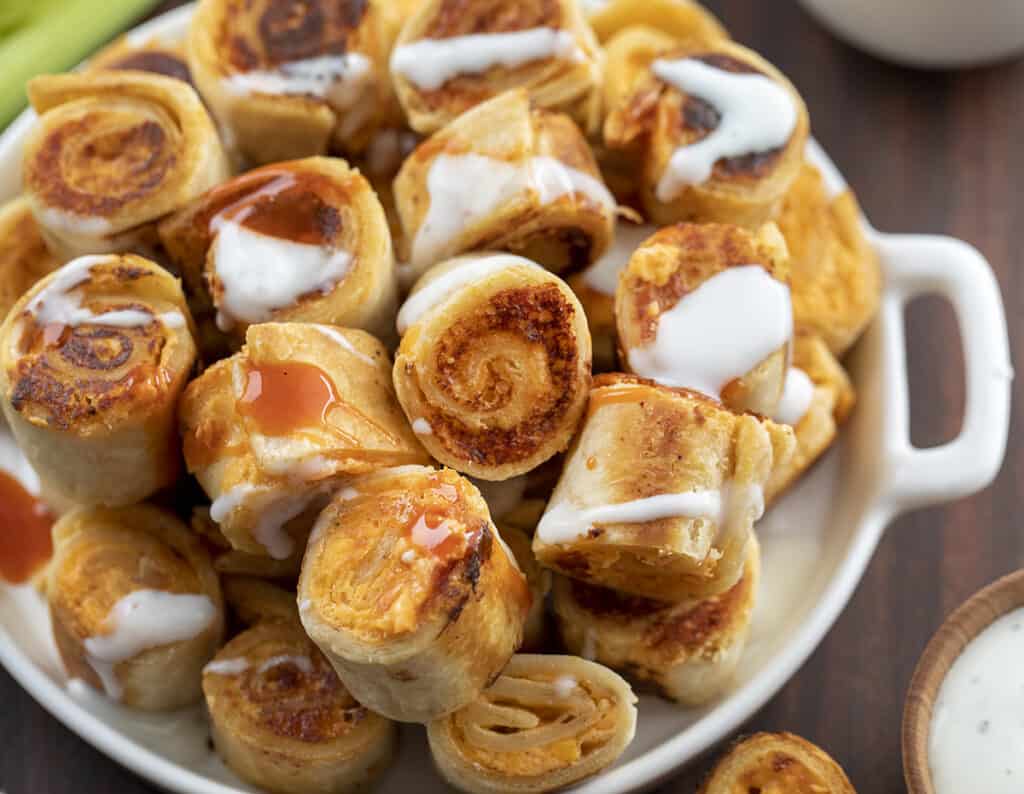 Air Fryer Buffalo Cream Cheese Tortilla Bites - I Am Homesteader