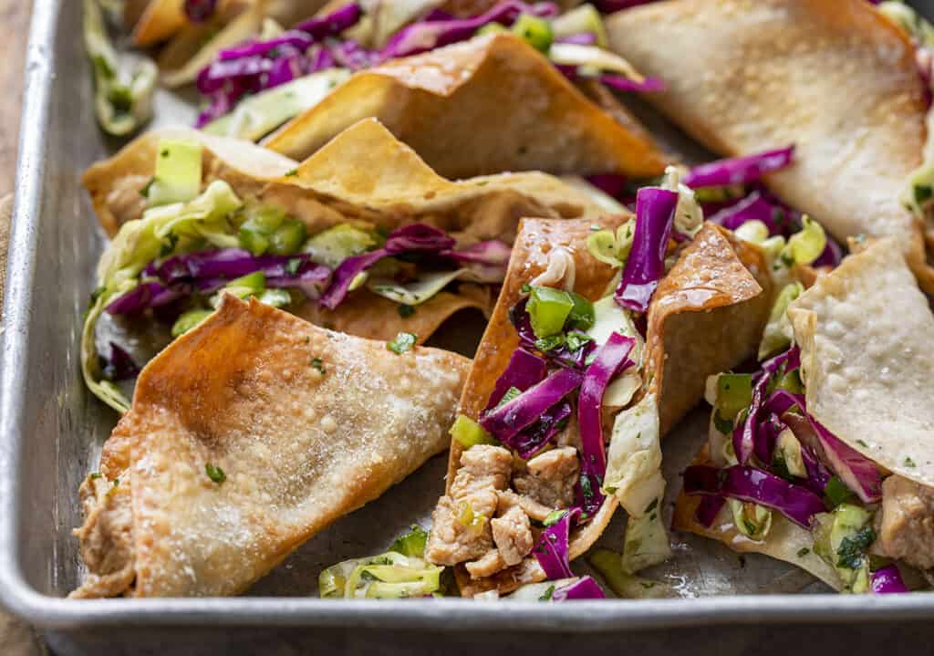 Chicken Wonton Tacos - I Am Homesteader