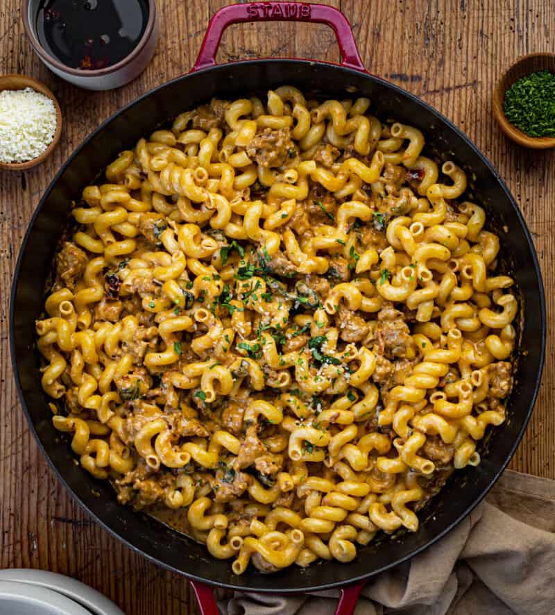 Spicy Sausage Cavatappi - I Am Homesteader