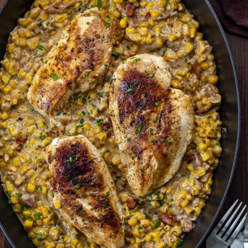 Chicken and Bacon Creamed Corn - I Am Homesteader