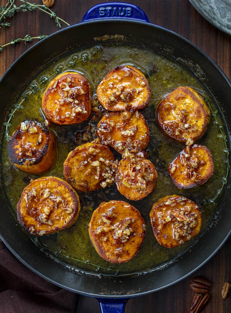 Fondant Sweet Potatoes with Bourbon Pecan Glaze - I Am Homesteader