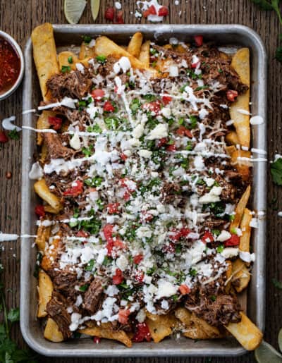 Loaded Shredded Beef {Birria} French Fries - I Am Homesteader