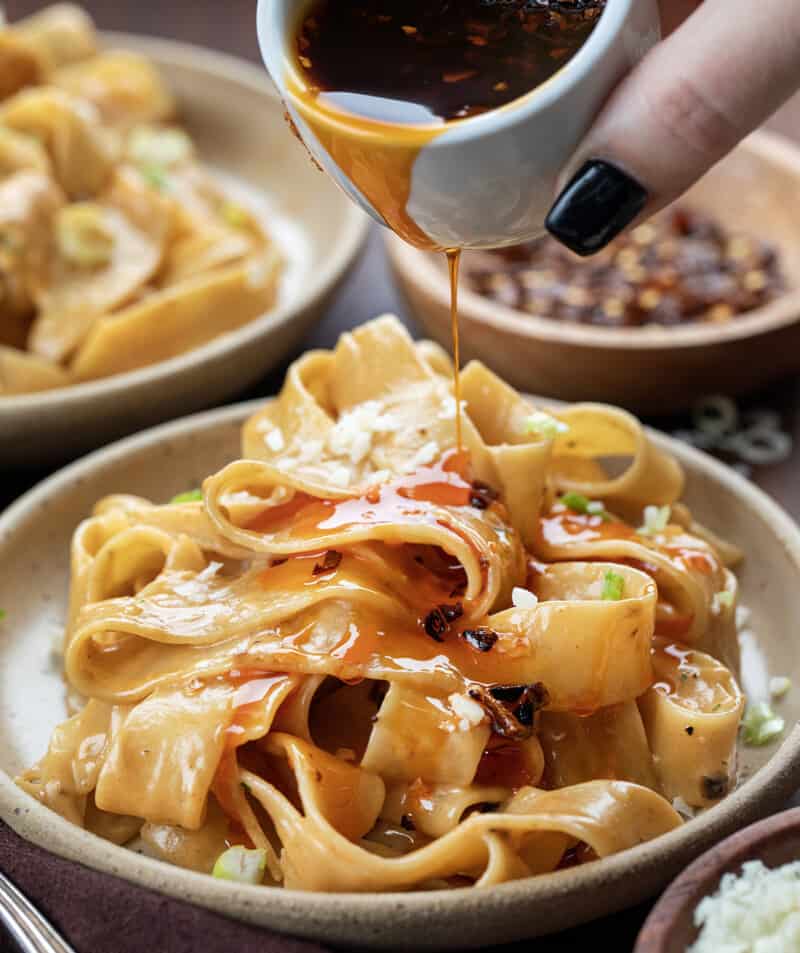Chili Oil Garlic Butter Pasta - I Am Homesteader