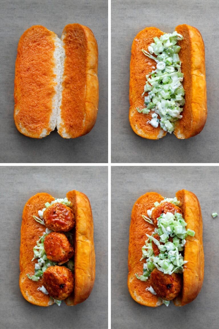Buffalo Chicken Meatball Sandwich With Celery Slaw - I Am Homesteader