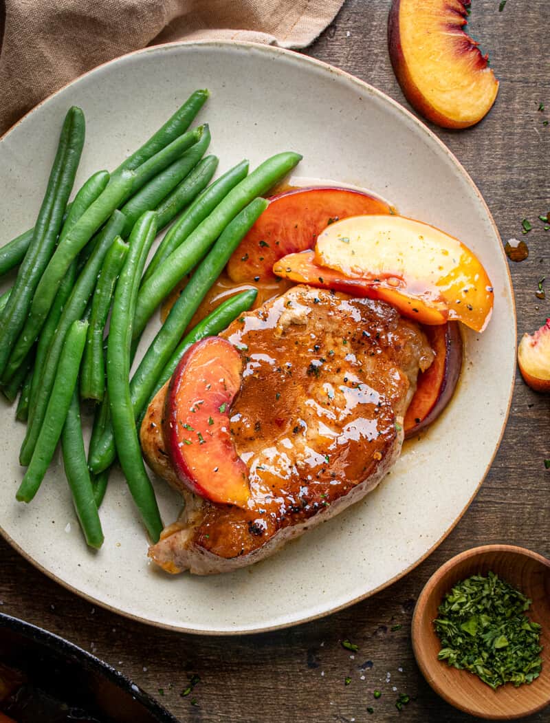 Peach Glazed Pork Chops - I Am Homesteader