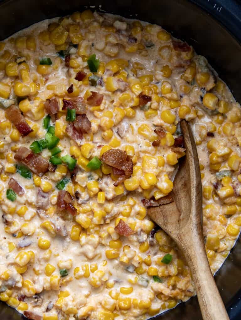 Slow Cooker Jalapeno Popper Creamed Corn - I Am Homesteader