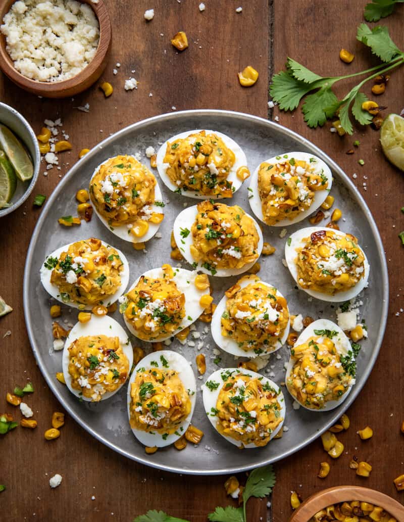 Street Corn Deviled Eggs - I Am Homesteader