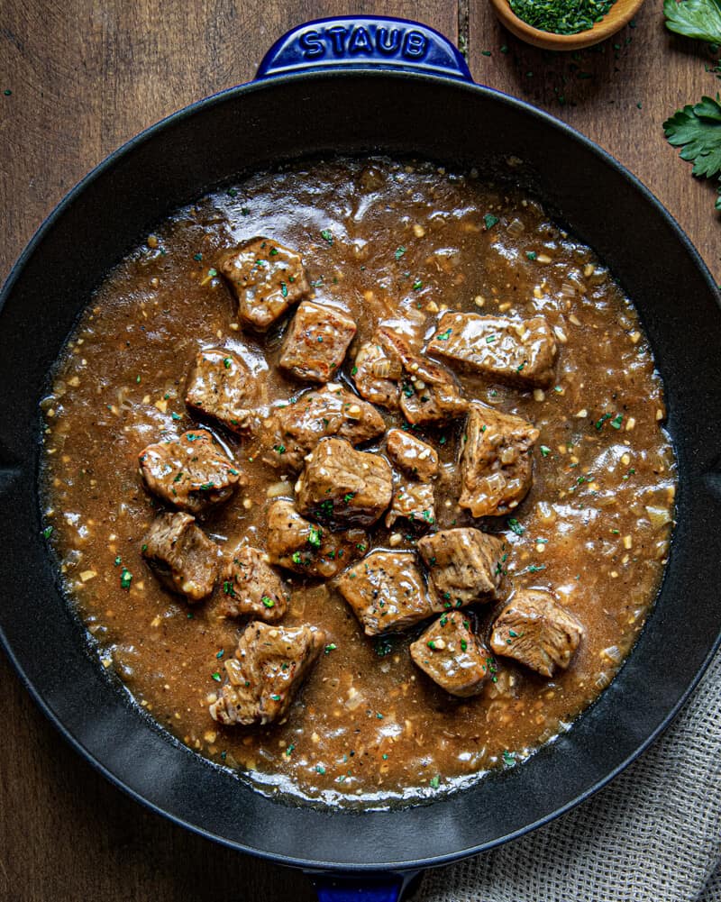 Steak Bites and Onion Garlic Sauce - I Am Homesteader