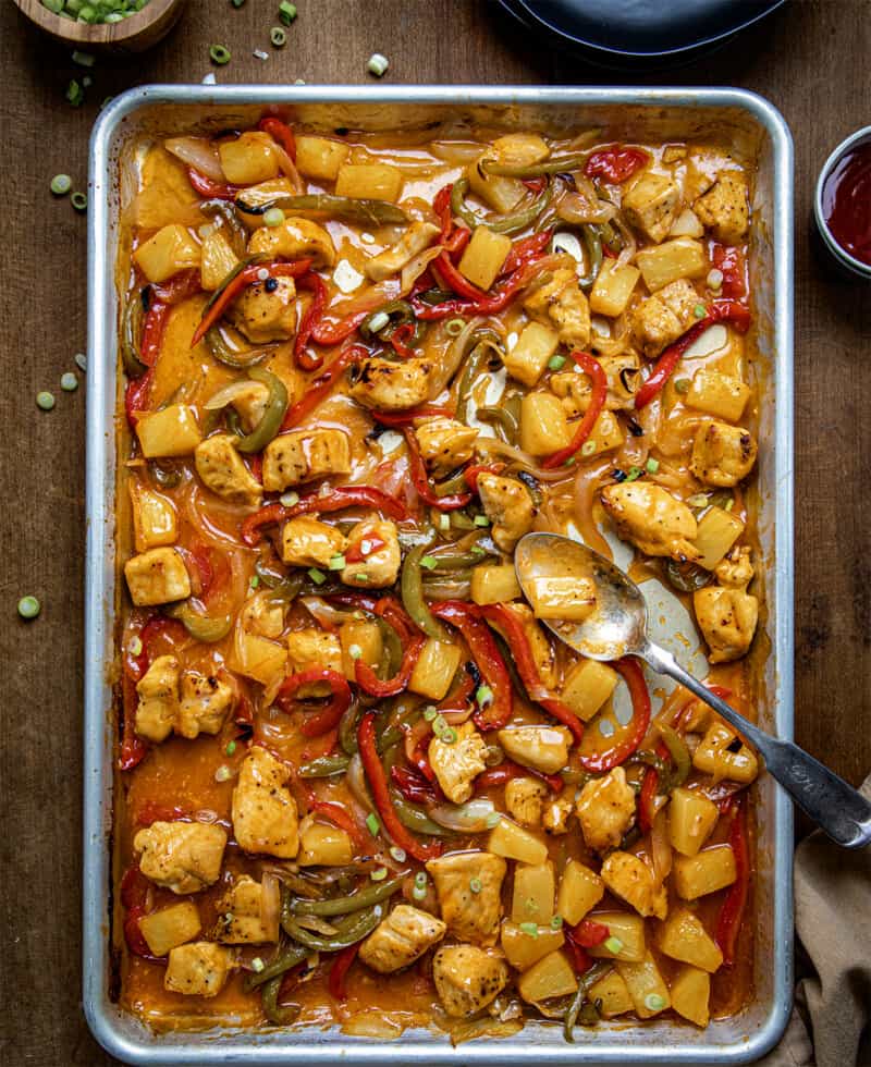 Sheet Pan Sweet and Sour Chicken - I Am Homesteader