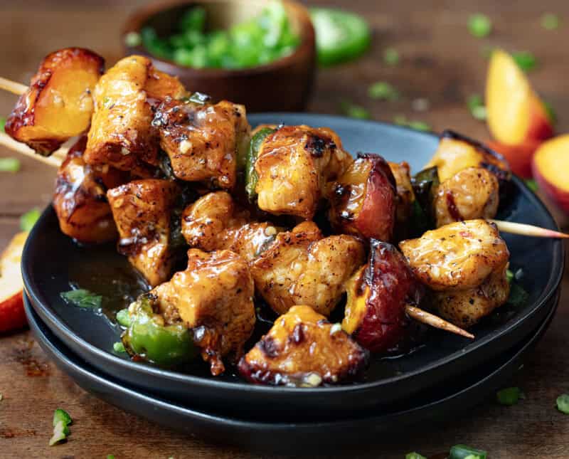 Jalapeno Peach Chicken Skewers - I Am Homesteader
