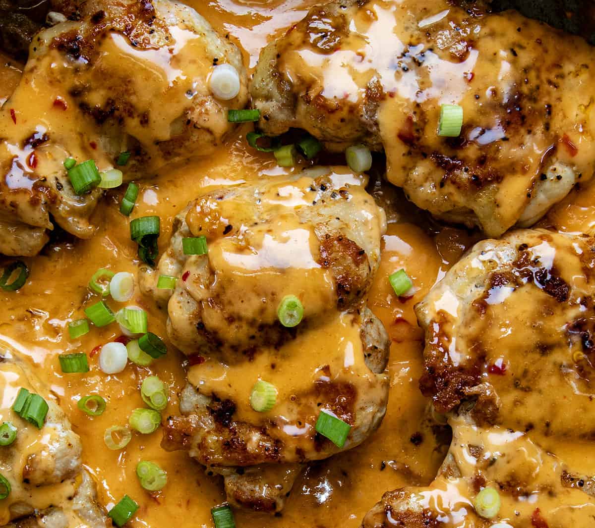 Skillet Bang Bang Chicken Thighs - I Am Homesteader