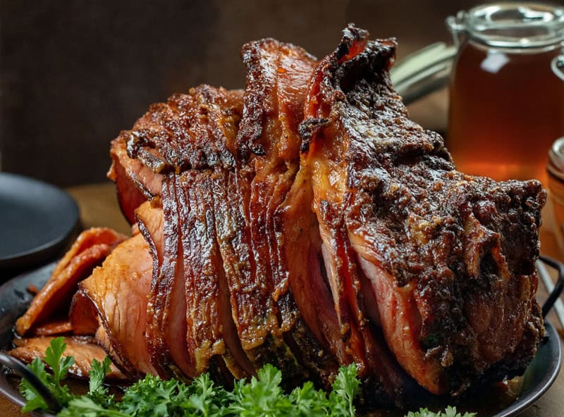 Maple Bourbon Glazed Ham - I Am Homesteader
