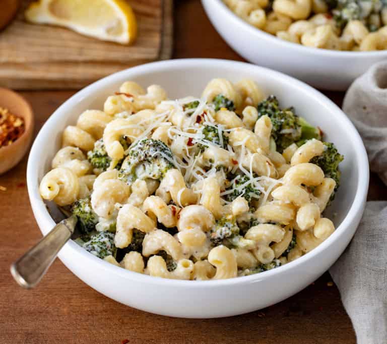 Creamy Ricotta Pasta with Roasted Broccoli - I Am Homesteader
