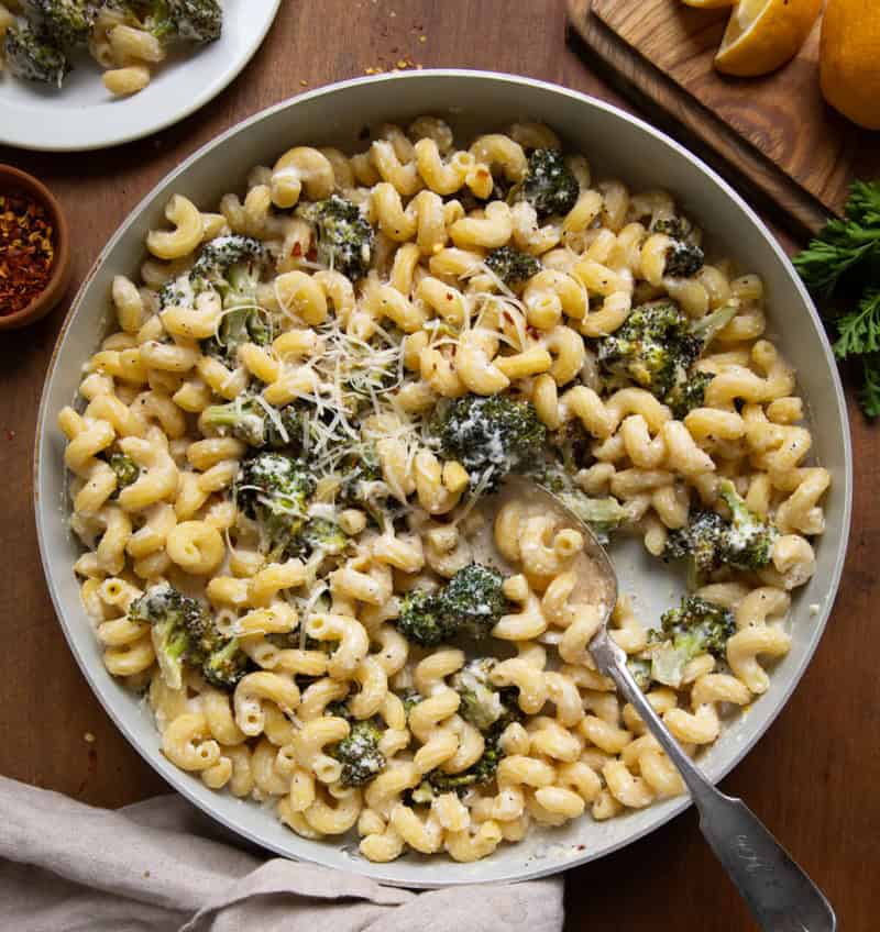 Creamy Ricotta Pasta with Roasted Broccoli - I Am Homesteader