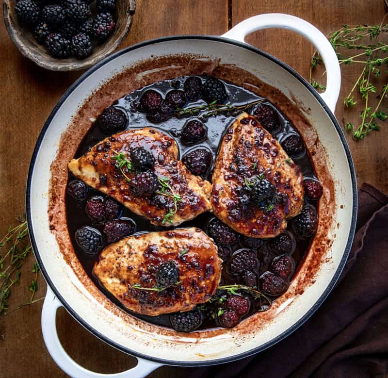Bourbon Blackberry Chicken - I Am Homesteader