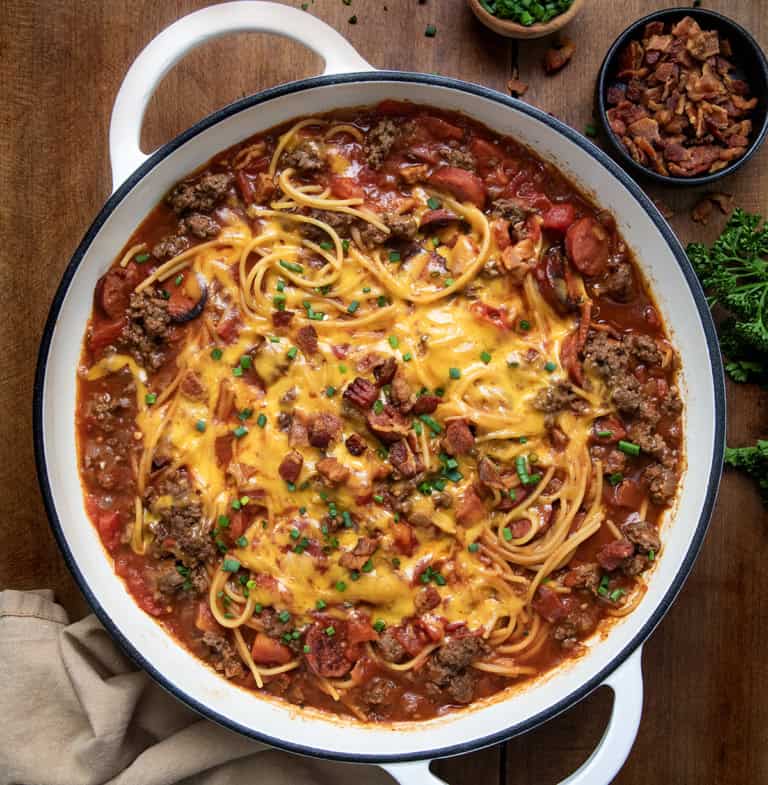 One Pot Cowboy Spaghetti - I Am Homesteader
