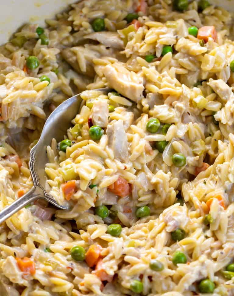 One Pot Chicken Pot Pie Orzo - I Am Homesteader