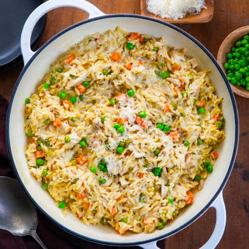 One Pot Chicken Pot Pie Orzo - I Am Homesteader
