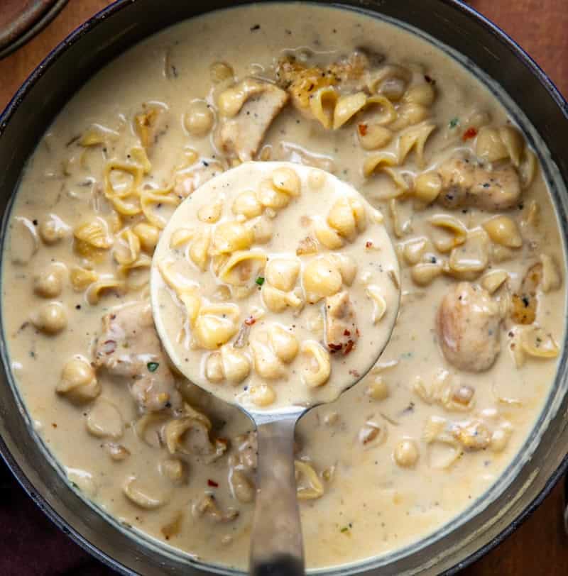 Garlic Parmesan Chicken Chowder - I Am Homesteader
