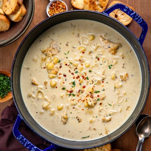 Garlic Parmesan Chicken Chowder - I Am Homesteader