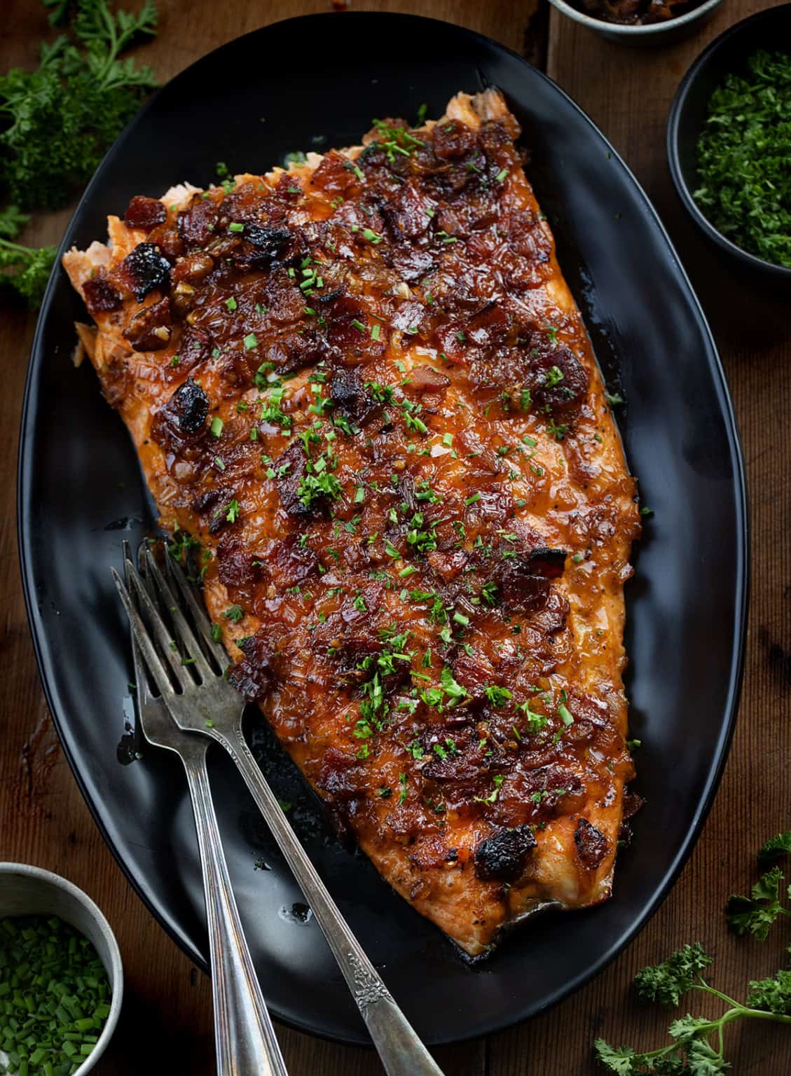 Bacon Jam Salmon - I Am Homesteader