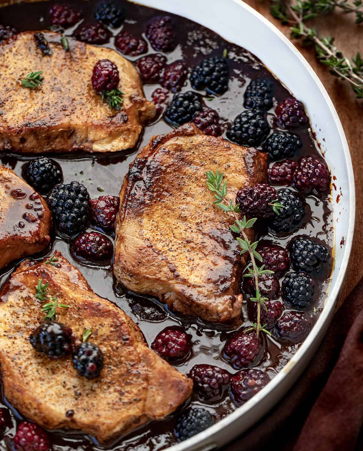 Bourbon Blackberry Pork Chops - I Am Homesteader